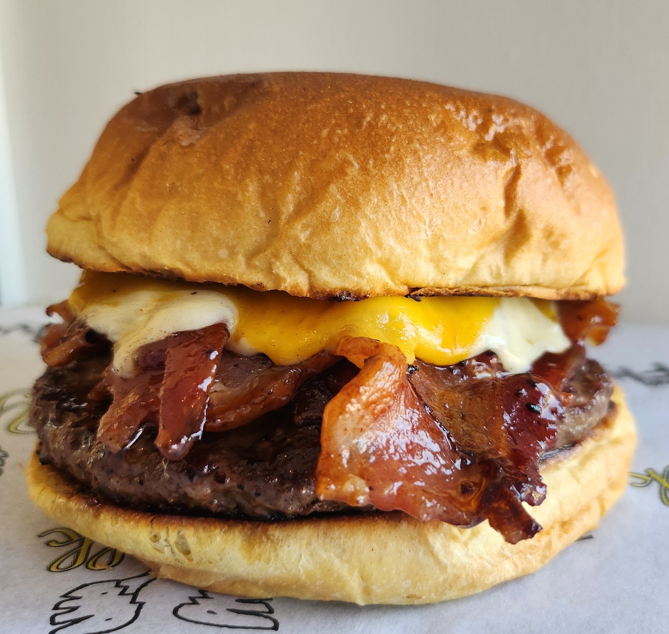 Maple Bacon Burger | The Flying Yolk